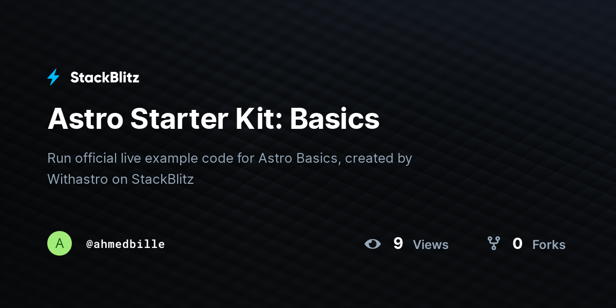 Astro Starter Kit: Basics - StackBlitz