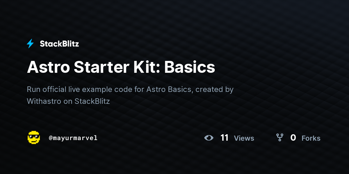 Astro Starter Kit: Basics - StackBlitz