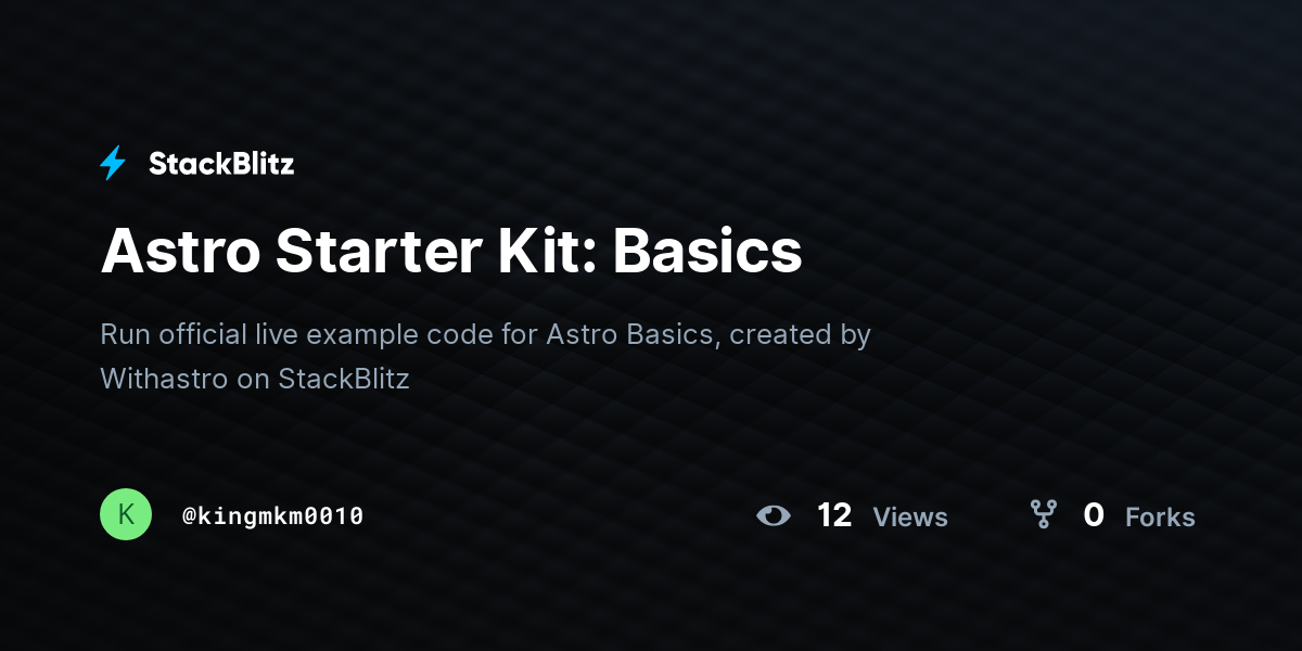 Astro Starter Kit: Basics - StackBlitz