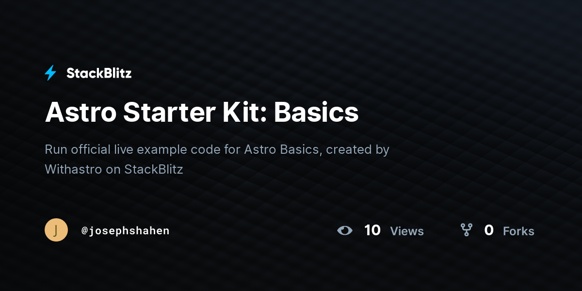 Astro Starter Kit: Basics - StackBlitz