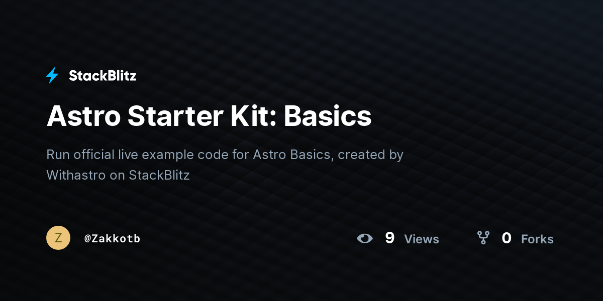 Astro Starter Kit: Basics - StackBlitz