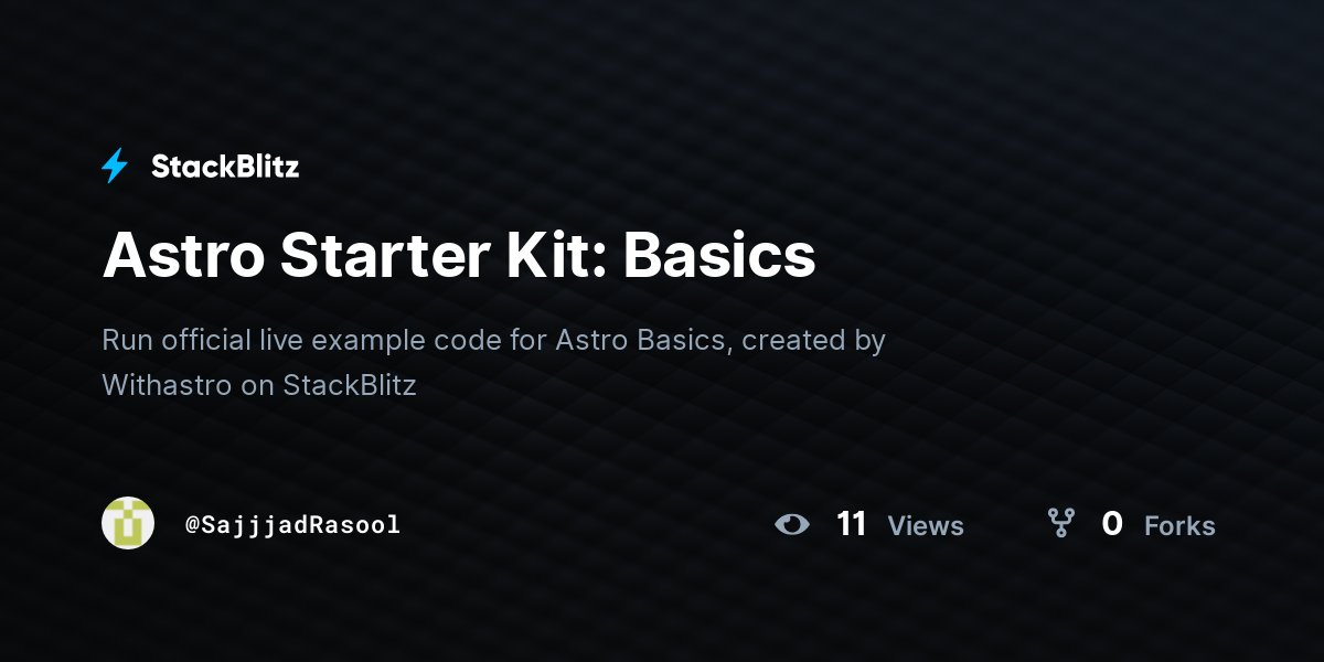 Astro Starter Kit: Basics - StackBlitz