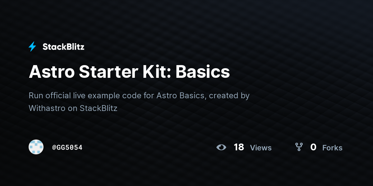 Astro Starter Kit: Basics - StackBlitz