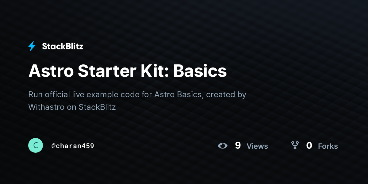 Astro Starter Kit: Basics - StackBlitz