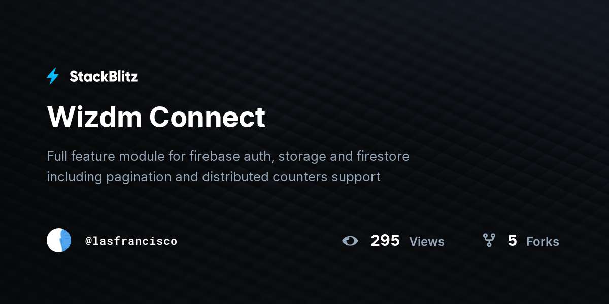 Wizdm Connect - StackBlitz