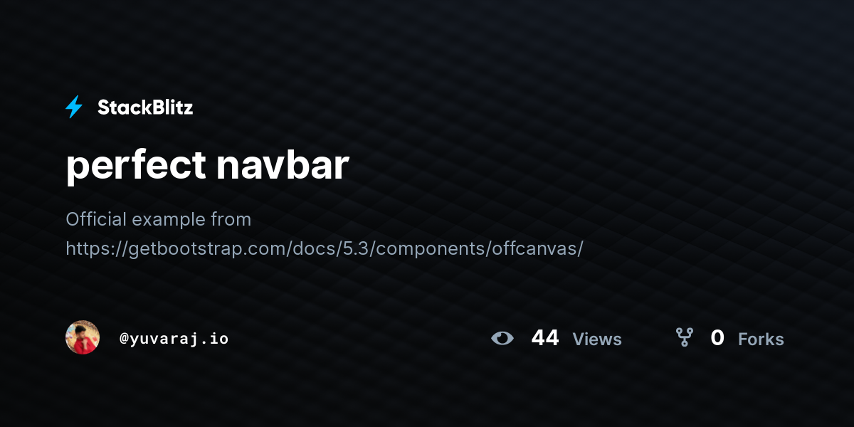 perfect navbar - StackBlitz