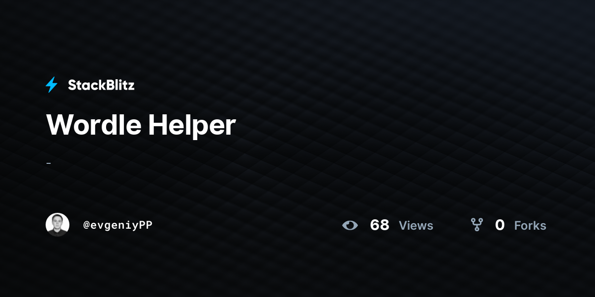 Wordle Helper - StackBlitz