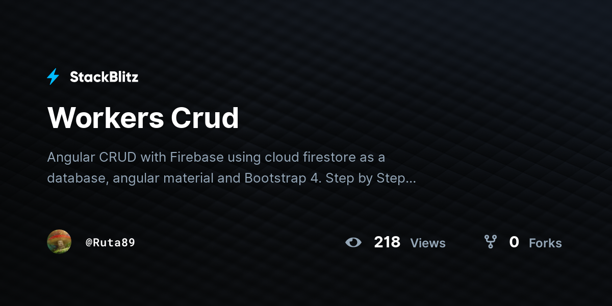 Workers Crud - StackBlitz