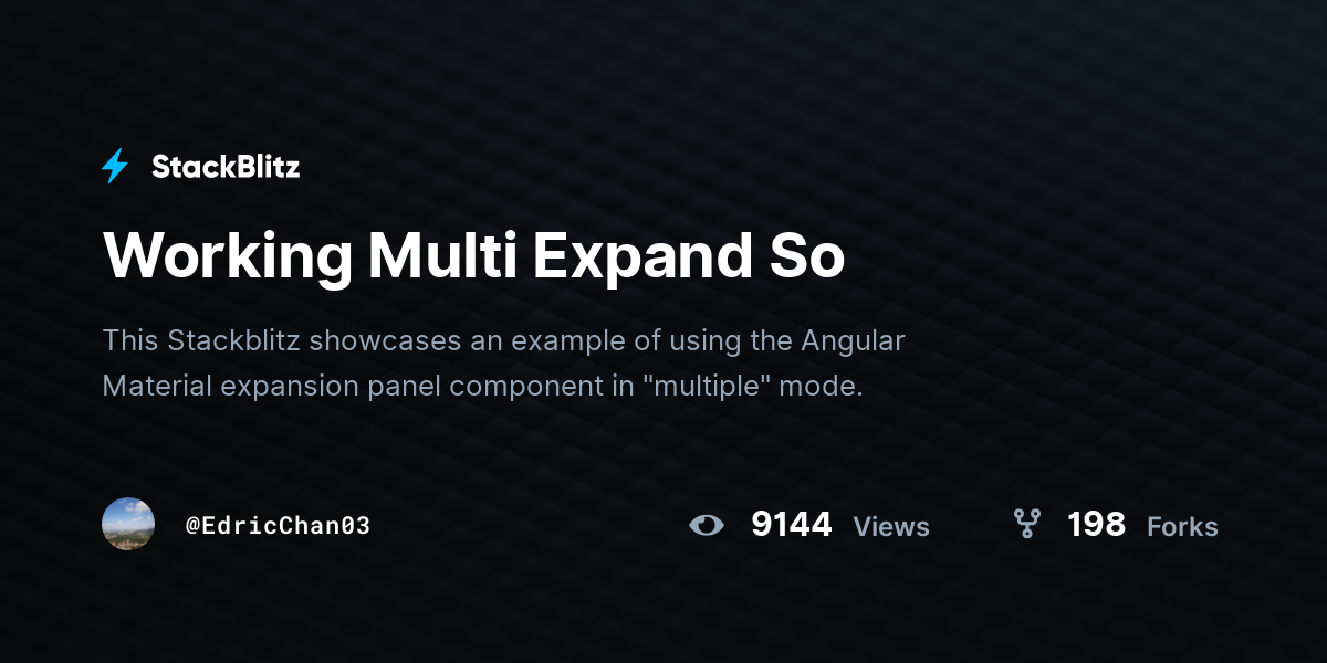 Working Multi Expand So - StackBlitz