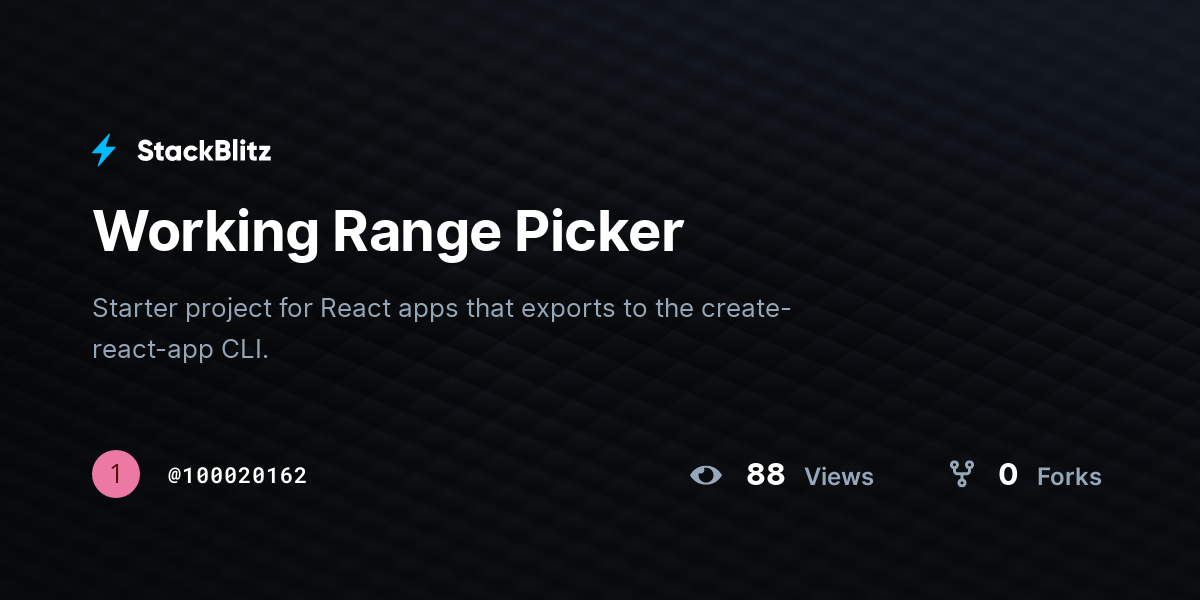 Working Range Picker - StackBlitz