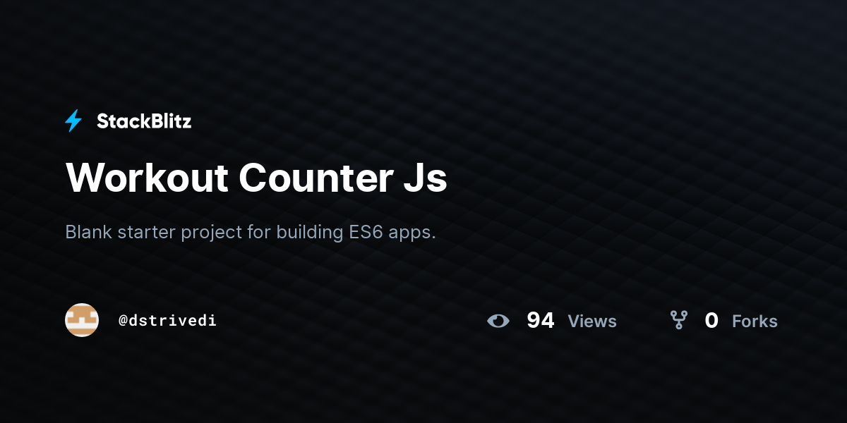 Workout Counter Js - StackBlitz
