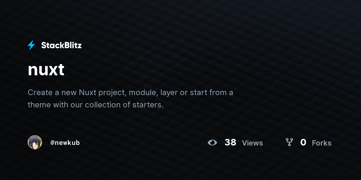 Nuxt Stackblitz