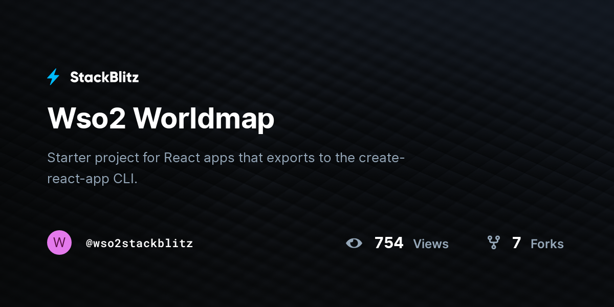 Wso2 Worldmap - StackBlitz