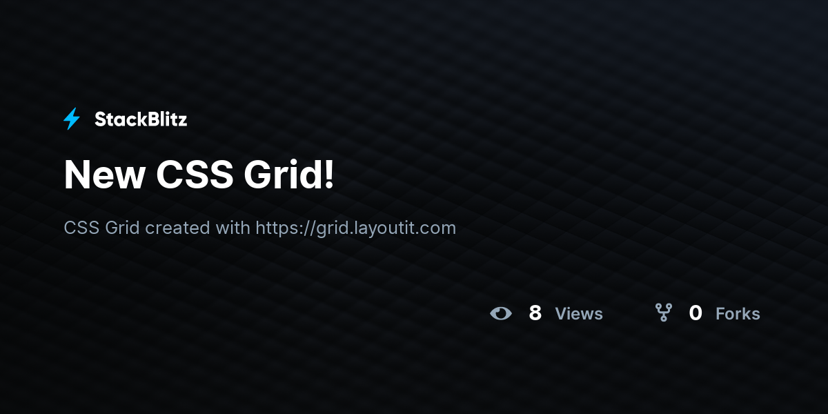 New CSS Grid! - StackBlitz