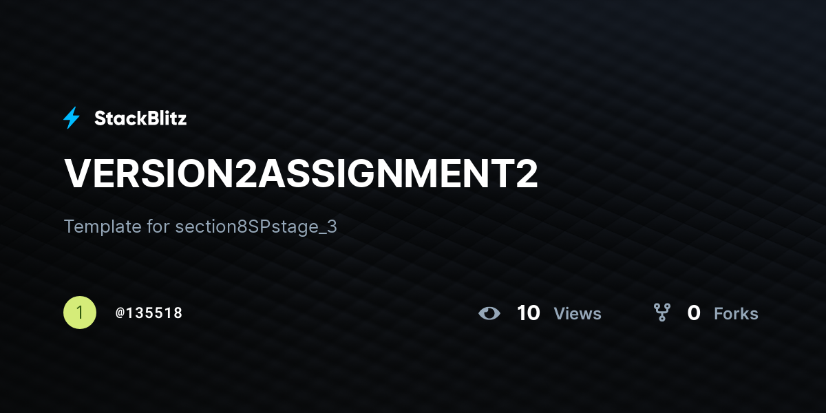 Version2assignment2 Stackblitz
