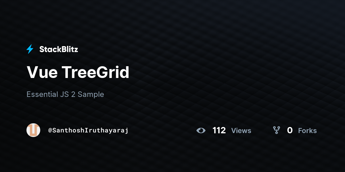 Vue TreeGrid - StackBlitz