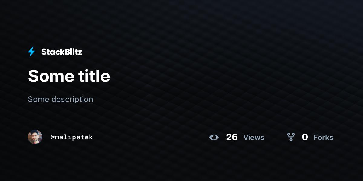 Some Title Stackblitz