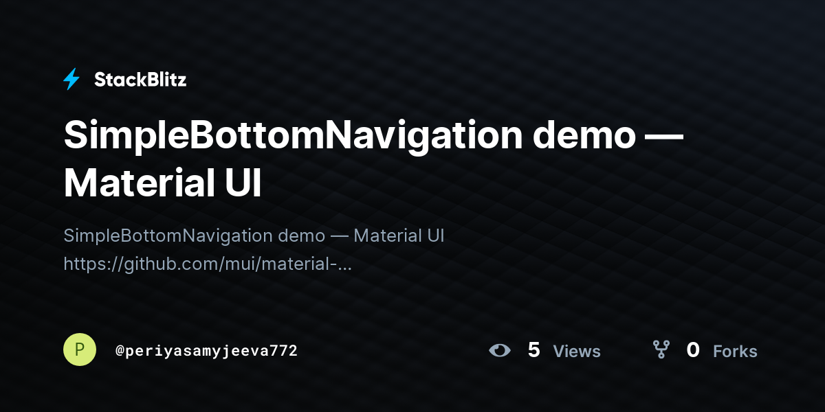 SimpleBottomNavigation demo — Material UI - StackBlitz