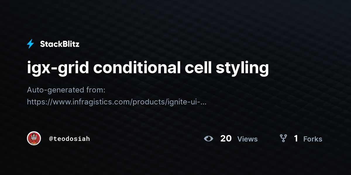 igx-grid conditional cell styling - StackBlitz