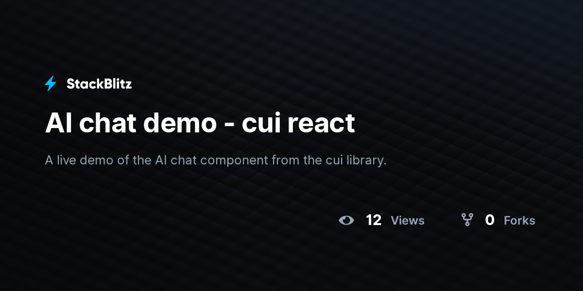 AI chat demo - cui react - StackBlitz