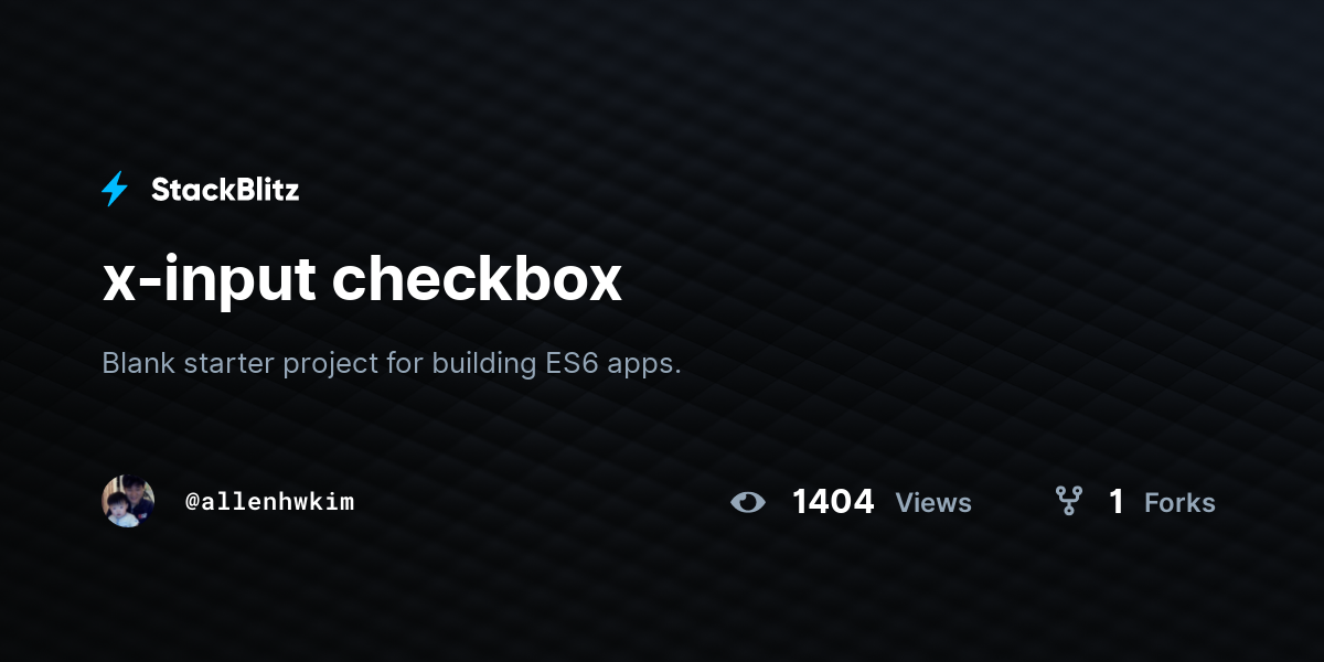 x-input checkbox - StackBlitz