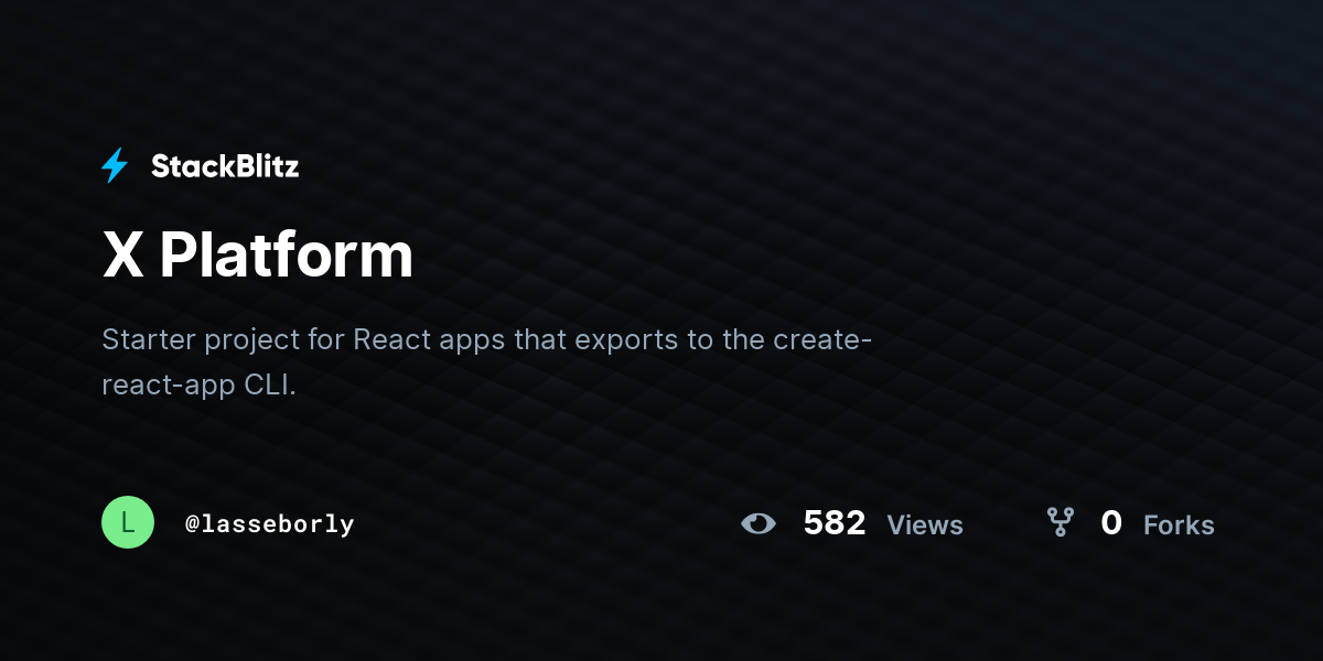 X Platform - StackBlitz