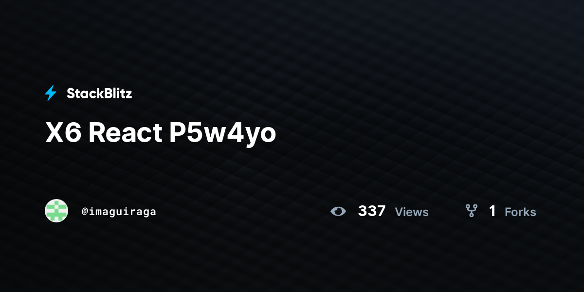 X6 React P5w4yo - StackBlitz