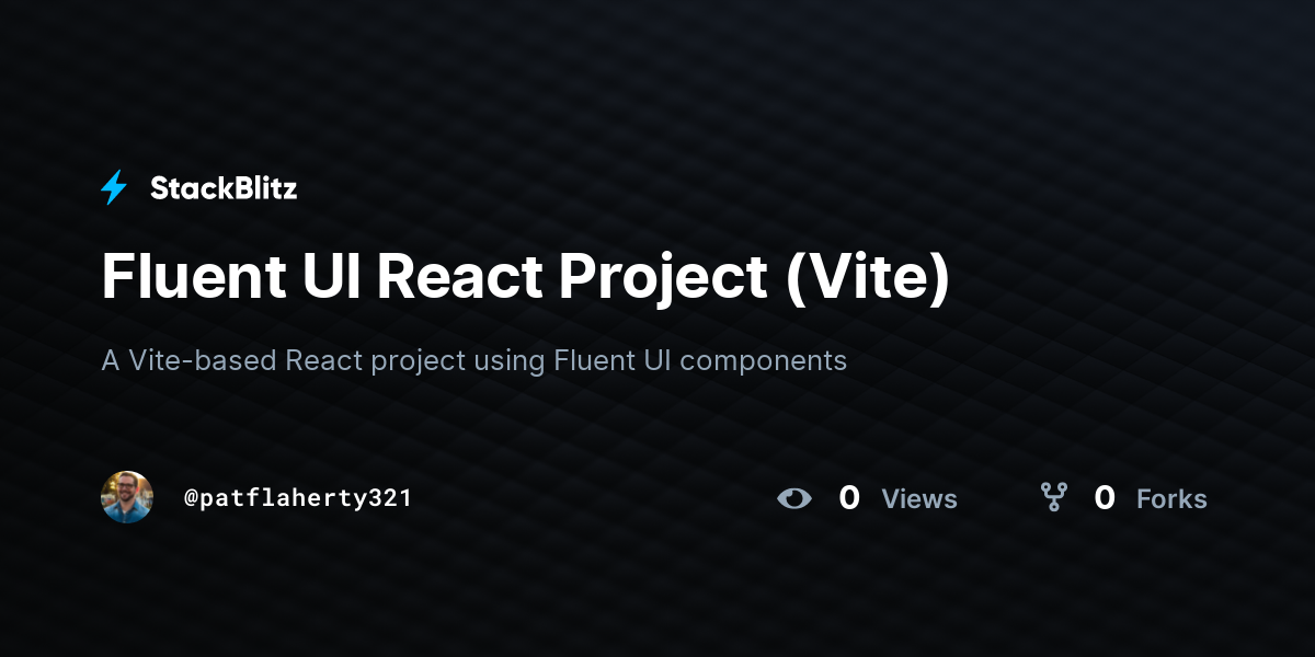 Fluent UI React Project (Vite) - StackBlitz