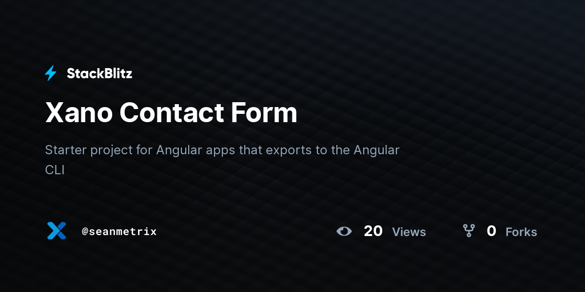 Xano Contact Form - StackBlitz