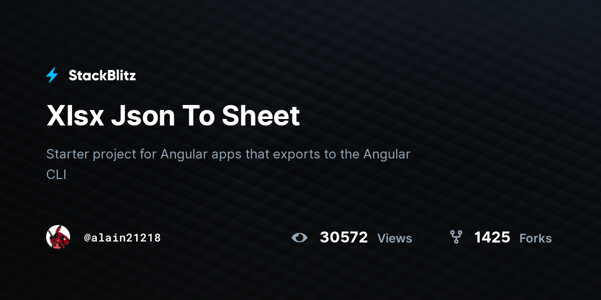 Xlsx Json To Sheet - StackBlitz