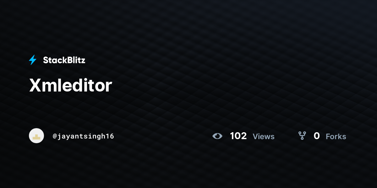 Xmleditor - StackBlitz
