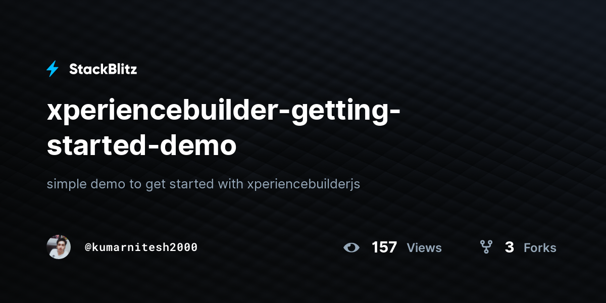 xperiencebuilder-getting-started-demo - StackBlitz xperiencebuilder-getting-started-demo - StackBlitz
