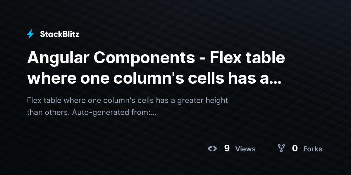 Angular Components - Flex table where one column's cells has a greater height than others ...