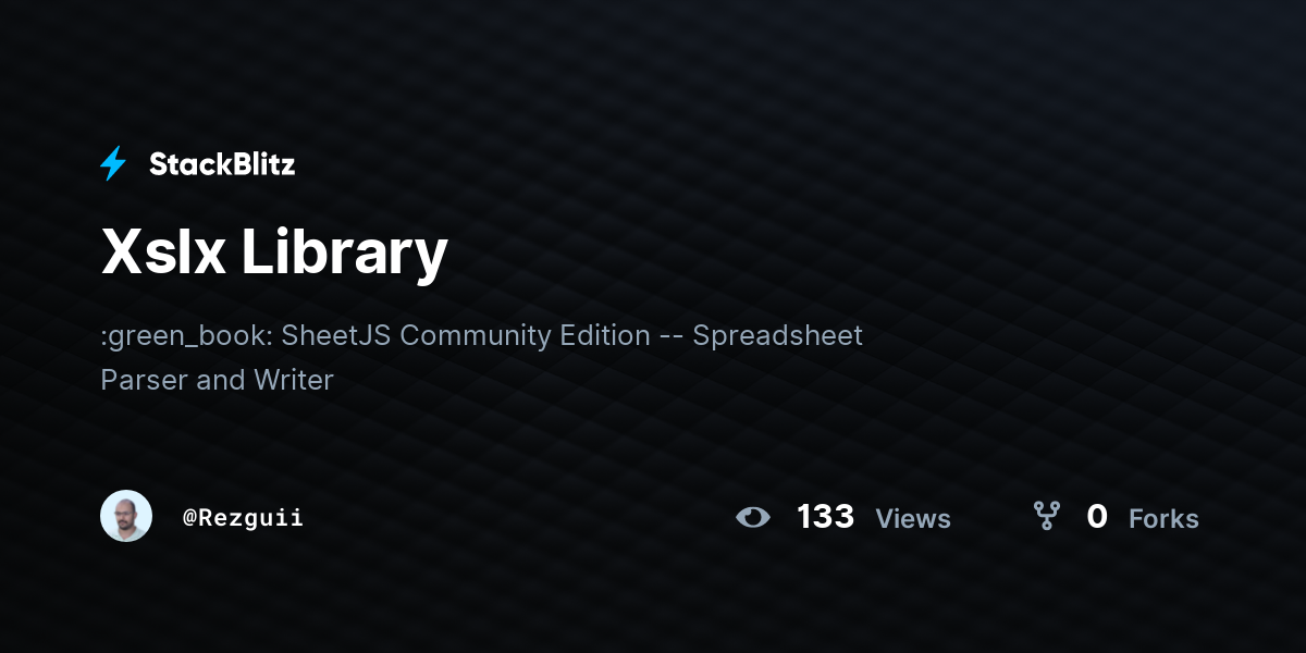 Xslx Library - StackBlitz