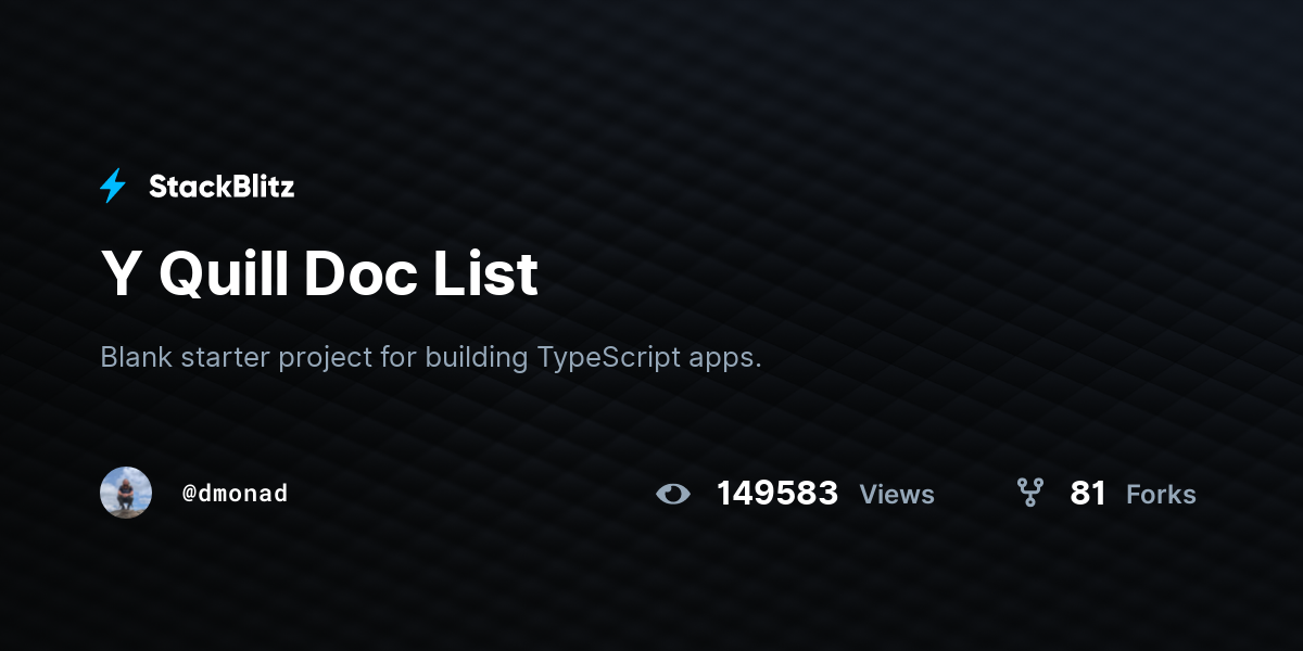 Y Quill Doc List - StackBlitz