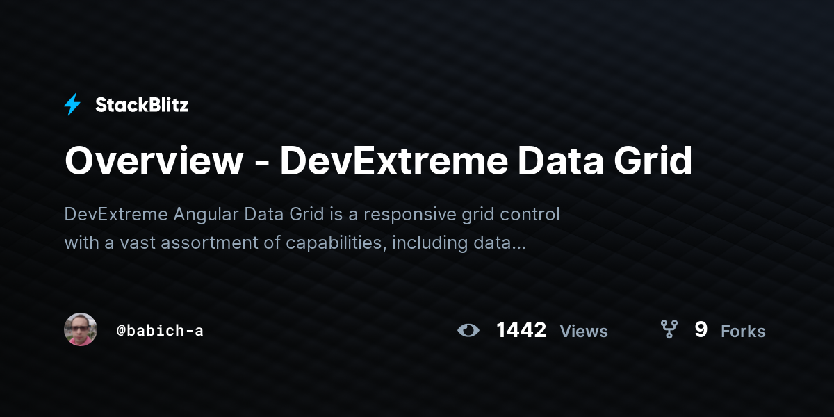 Overview - DevExtreme Data Grid - StackBlitz
