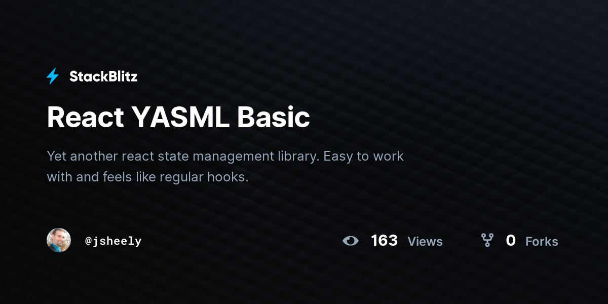 React YASML Basic - StackBlitz