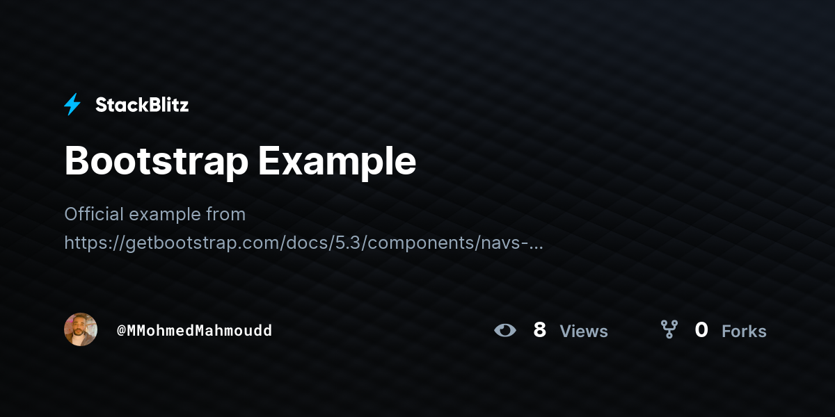 Bootstrap Example - StackBlitz