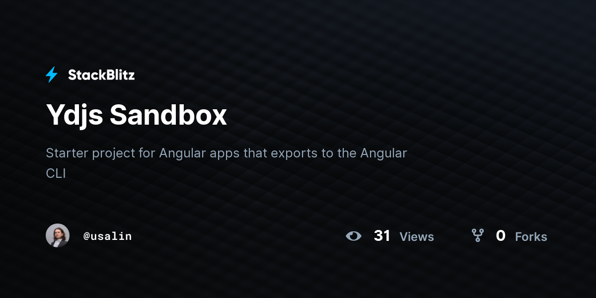 Ydjs Sandbox - StackBlitz