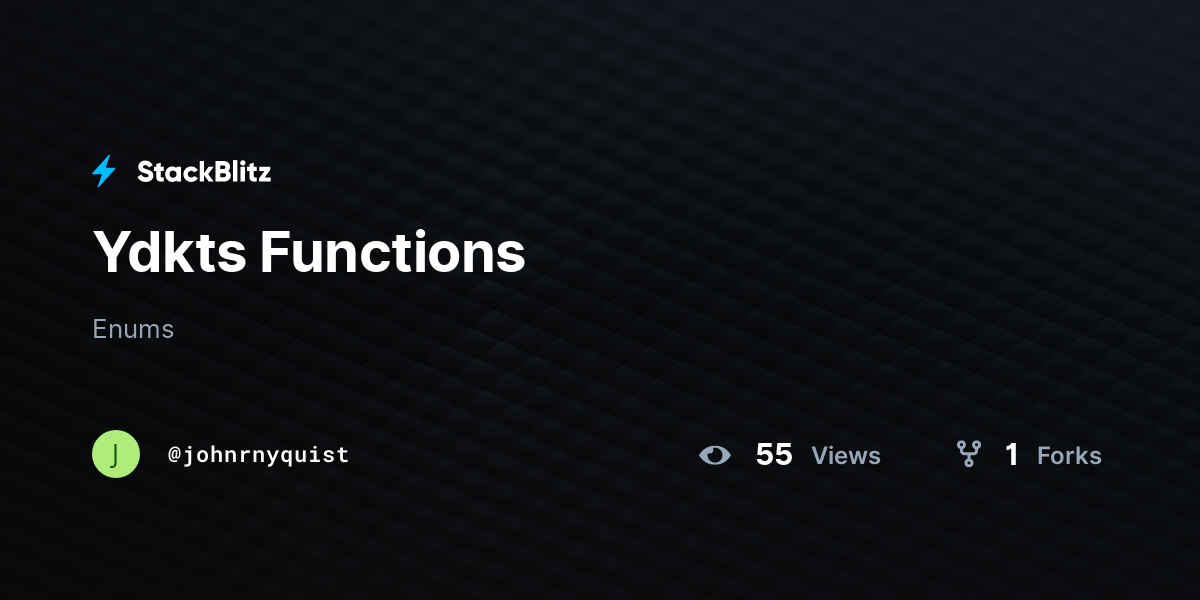 Ydkts Functions - StackBlitz