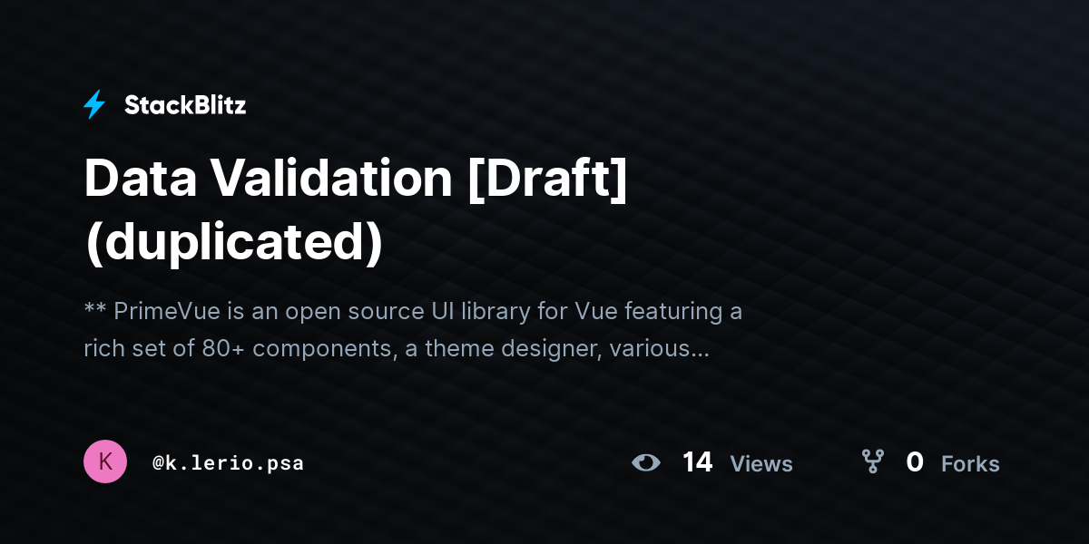 Data Validation [Draft] (duplicated) - StackBlitz