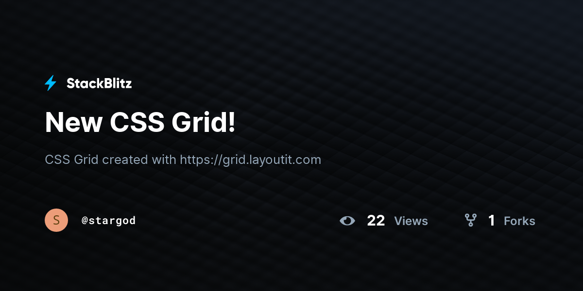 New CSS Grid! - StackBlitz