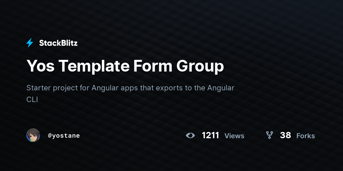 Yos Template Form Group - StackBlitz