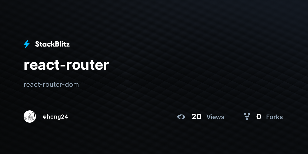 react-router - StackBlitz