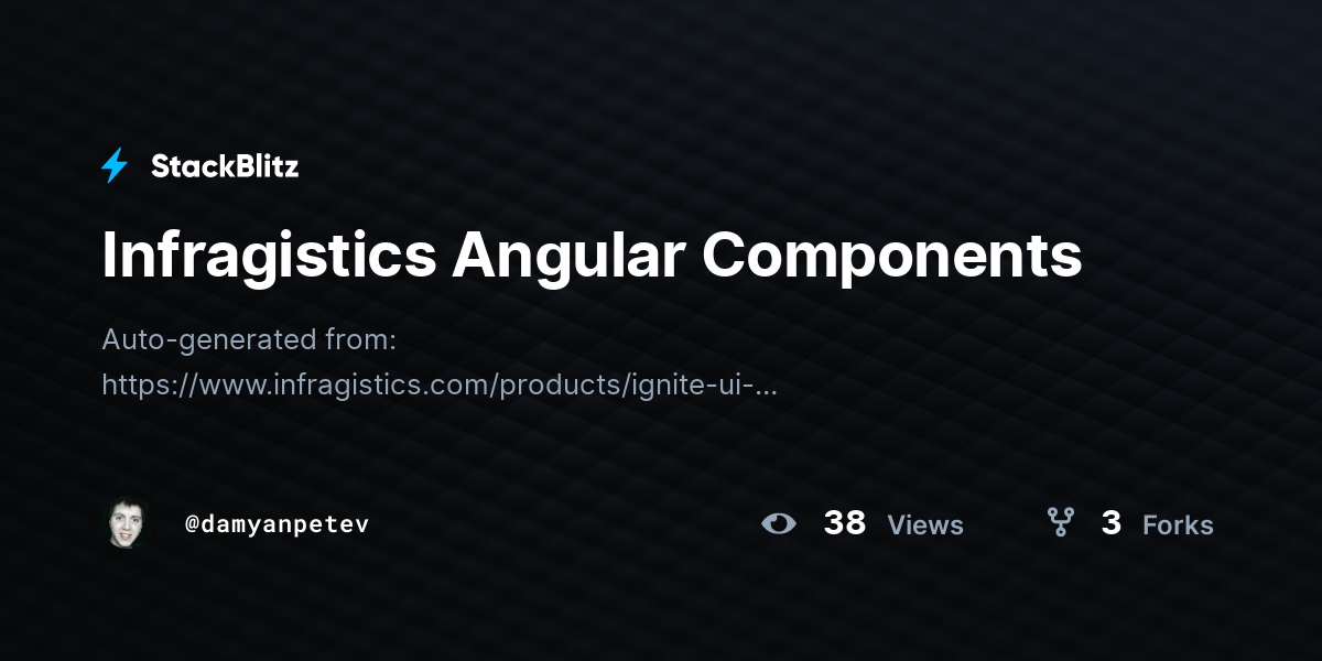 Infragistics Angular Components - StackBlitz