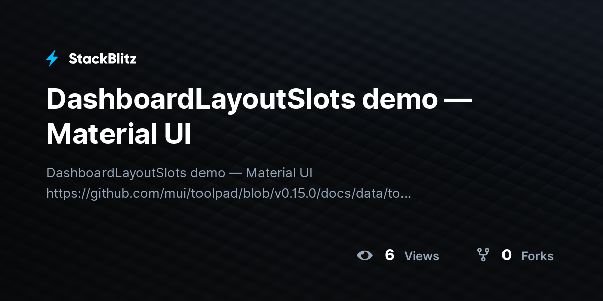 DashboardLayoutSlots demo — Material UI - StackBlitz