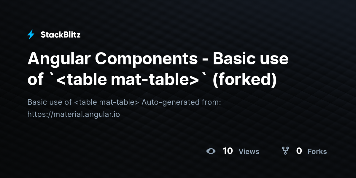 Angular Components - Basic use of ` ` (forked) - StackBlitz