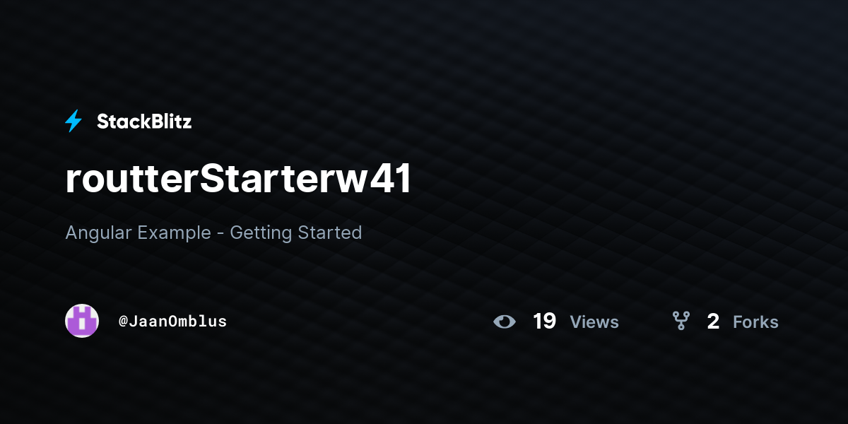 routterStarterw41 - StackBlitz