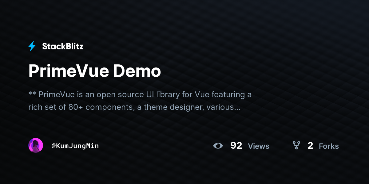 PrimeVue Demo - StackBlitz