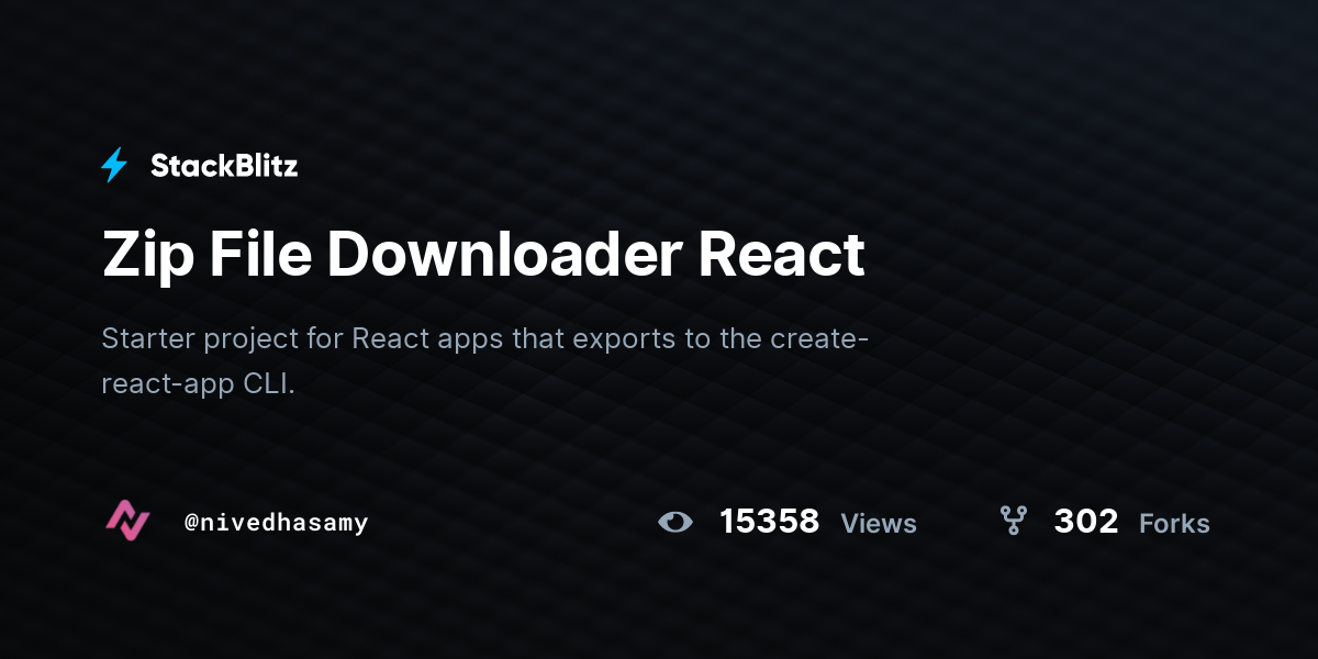 Zip File Downloader React Stackblitz